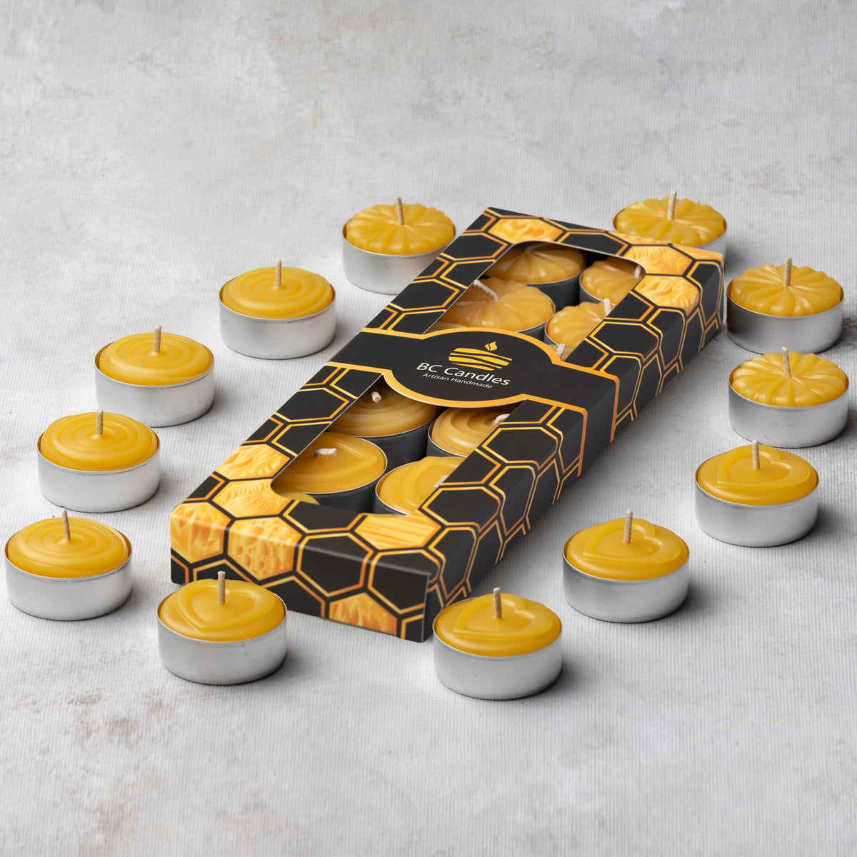 Packaged Mix of Pure beeswax tealights – BC Candles